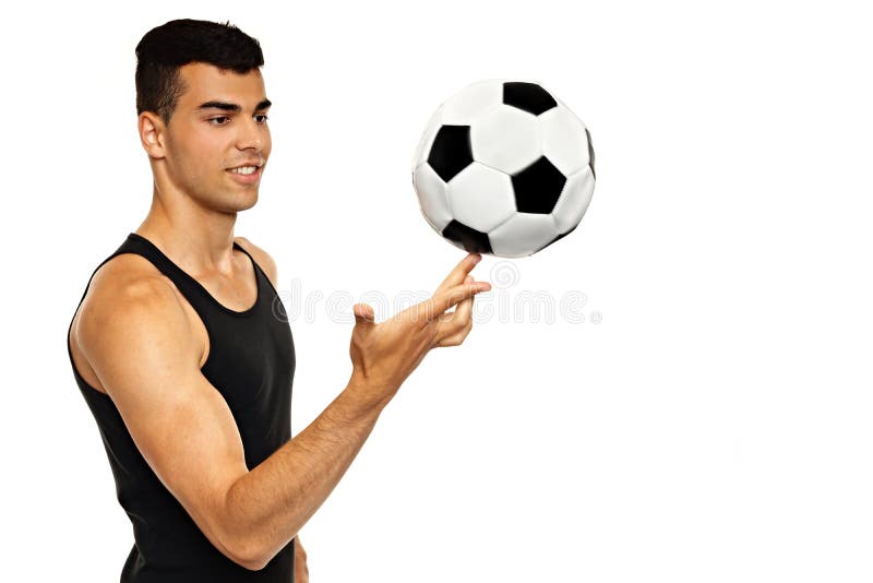 Young man play with ball stock image. Image of shirt - 42501225