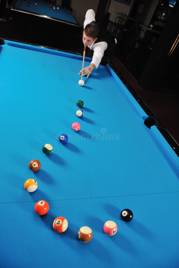 Man shooting pool stock image. Image of sport, ball, competition - 181797