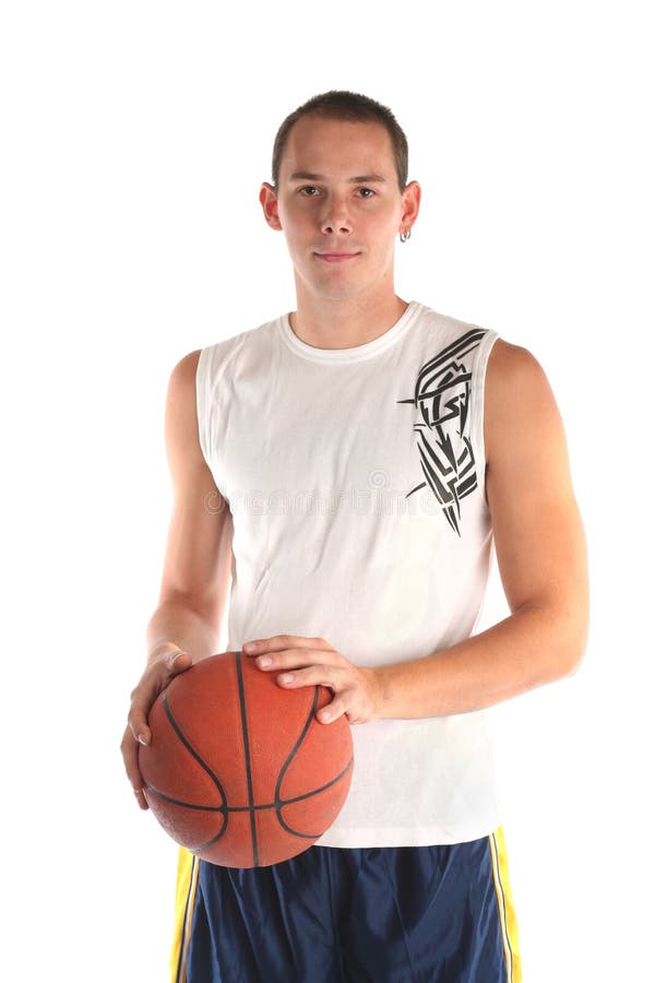 Young Man Playing Basketball Stock Image - Image of playing, jumping ...