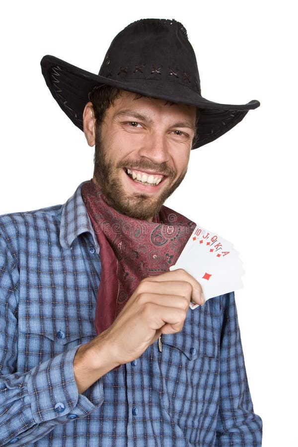 Young Man with Playing-cards. Stock Image - Image of male, smile: 11889227