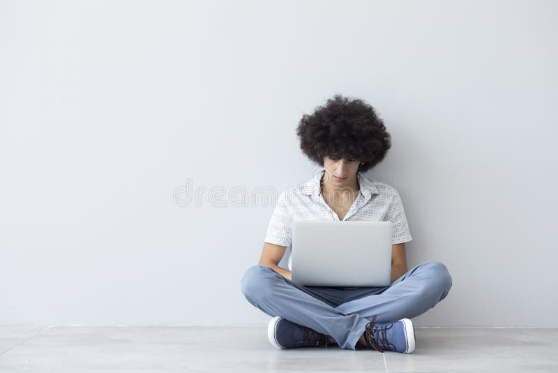 Young Man Playing with Computer Stock Image - Image of teen, technology ...