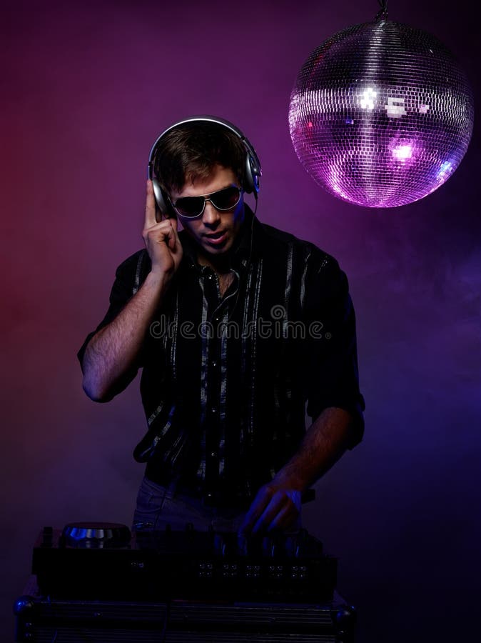 Young Man Playing Dj stock photo. Image of button, equalizer - 45261504