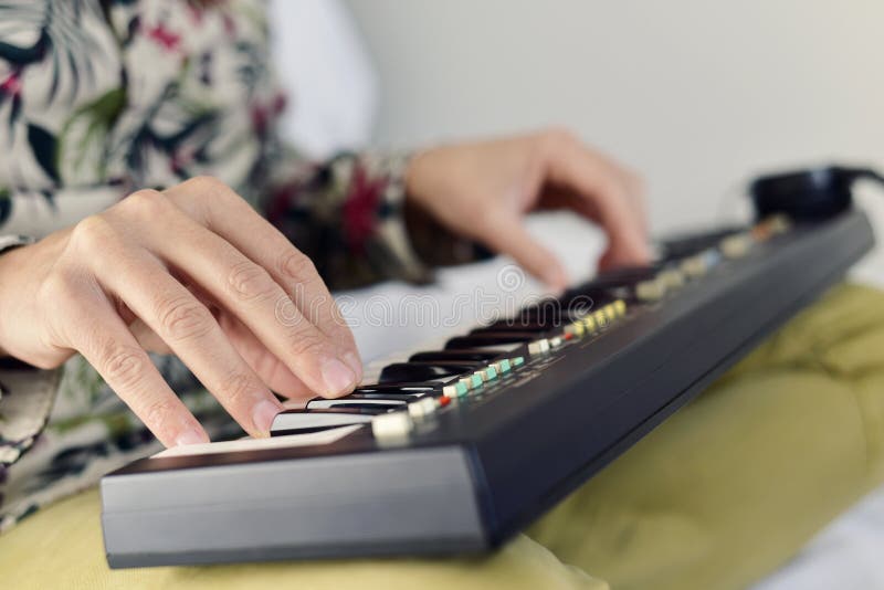 Young Man Playing an Electronic Keyboard Stock Image - Image of piano ...