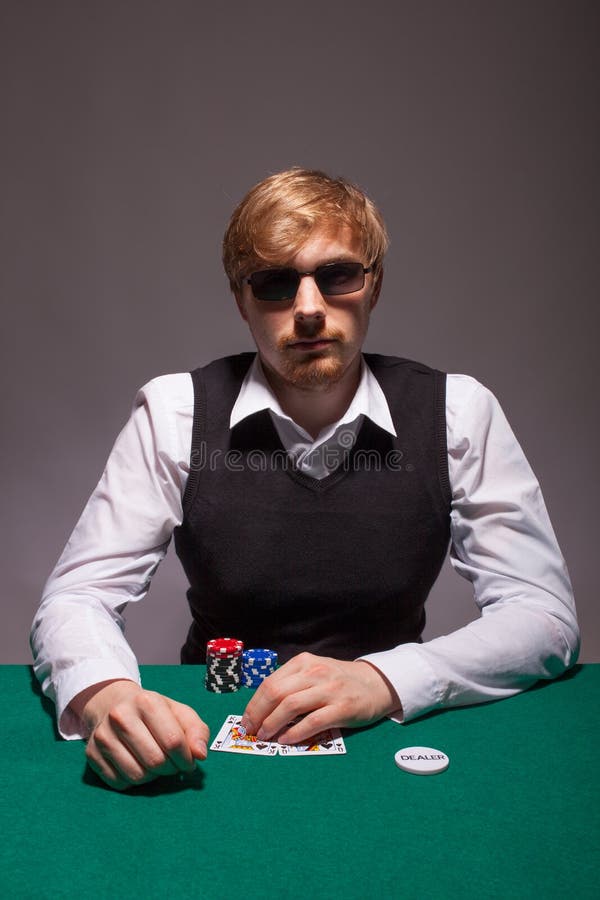 A Young Man is Playing Poker Stock Image - Image of table, shuffle ...