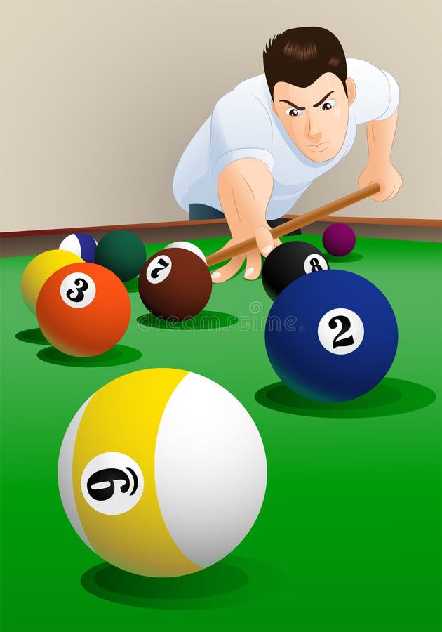 Man playing pool stock illustration. Illustration of caricature - 11225839