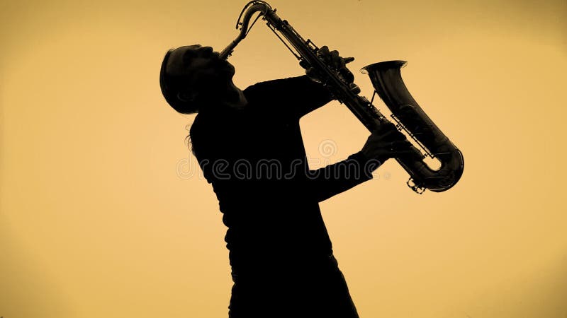 Young Man Playing Sax in the Dark Stock Footage - Video of jazz, funky ...