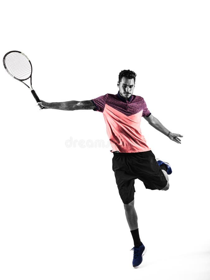 Young man playing tennis stock image. Image of playing - 82998355