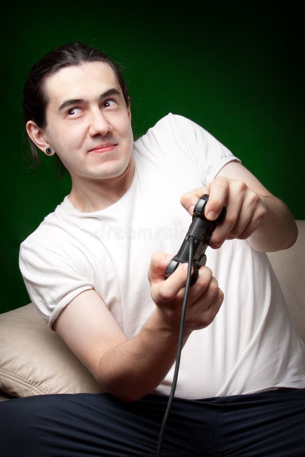Young Guy Playing Video Games Stock Image - Image of expression ...