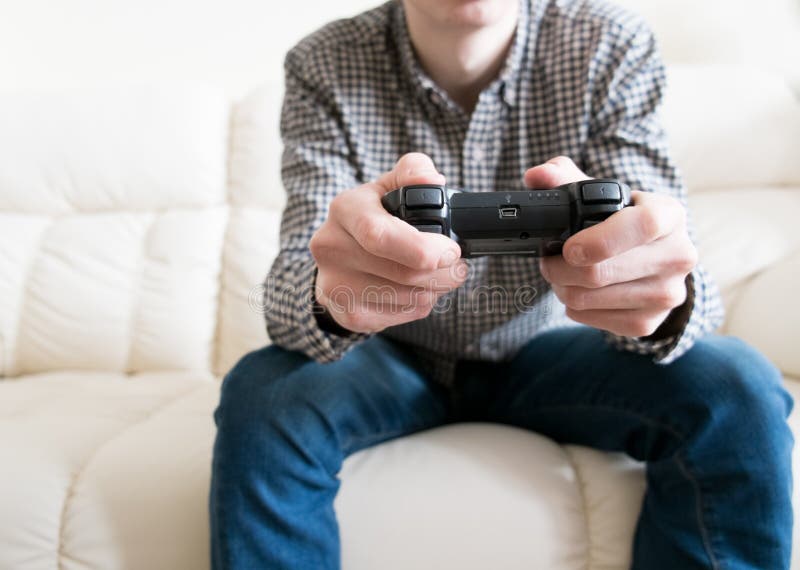 Young Man Playing Video Games Stock Photo - Image of gamepad, caucasian ...