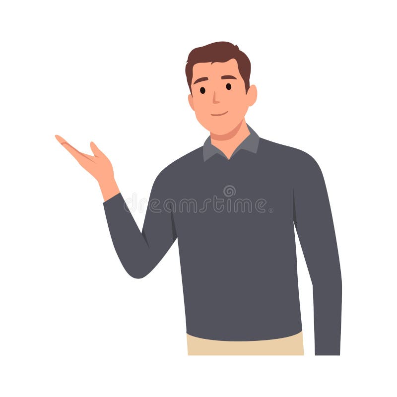 Young Man Pointing Away and Showing or Presenting Something Stock ... Young Man Pointing Away and Showing or Presenting Something Stock ...