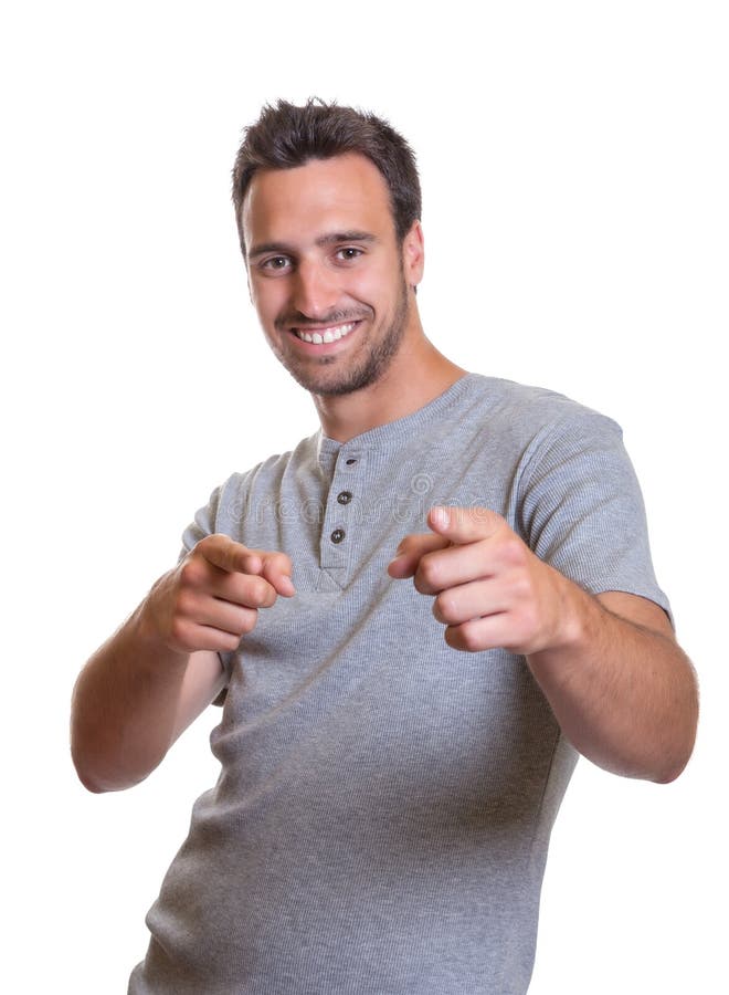 Young Man Pointing with Both Hands Stock Image - Image of argentinian ...