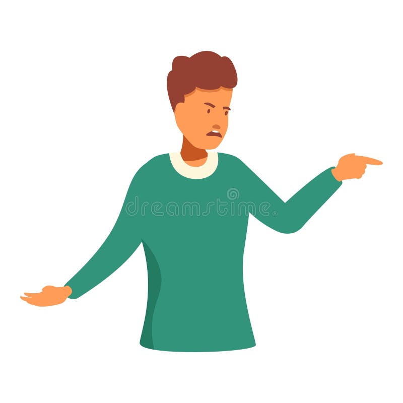 Young Man Pointing Finger Showing Accusation Stock Vector ...