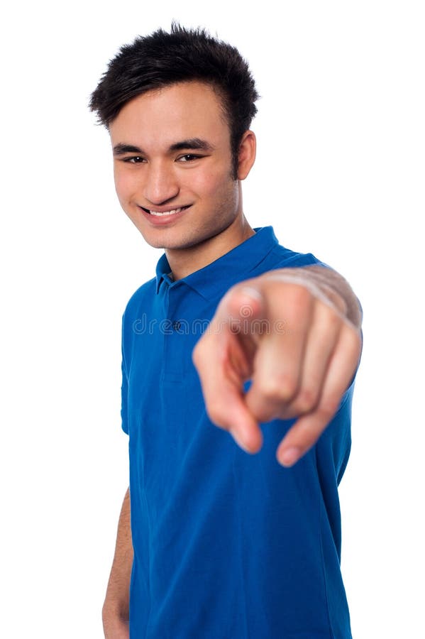 Young Man Pointing Finger at You Stock Image - Image of lifestyle ...