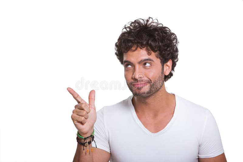 Young Man Pointing Out with Finger Stock Photo - Image of healthy, 2529 ...