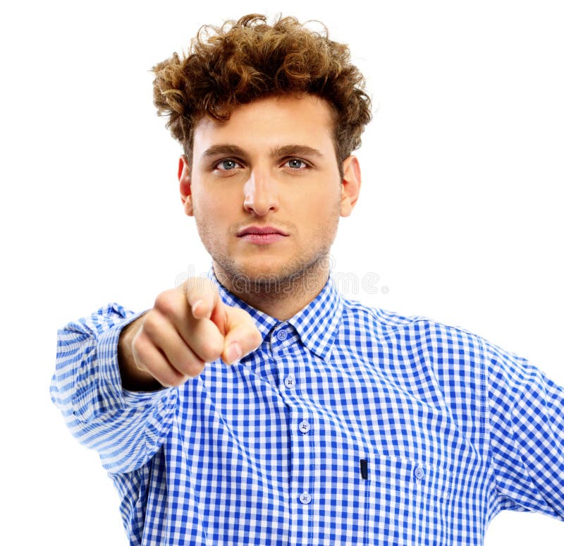 Young man pointing at you stock photo. Image of blue - 46804474 Young man pointing at you stock photo. Image of blue - 46804474