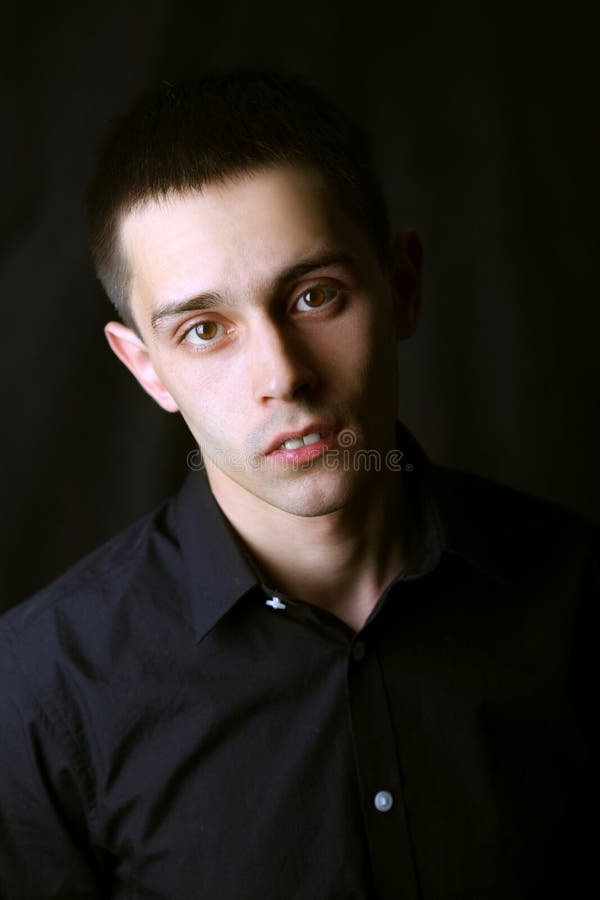 Young Man Portrait stock photo. Image of pensive, casual - 29273534