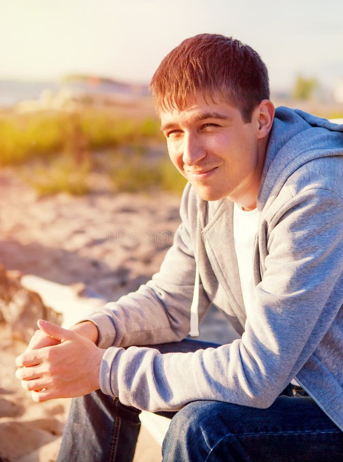 Young Man Portrait stock image. Image of rest, positive - 150698799