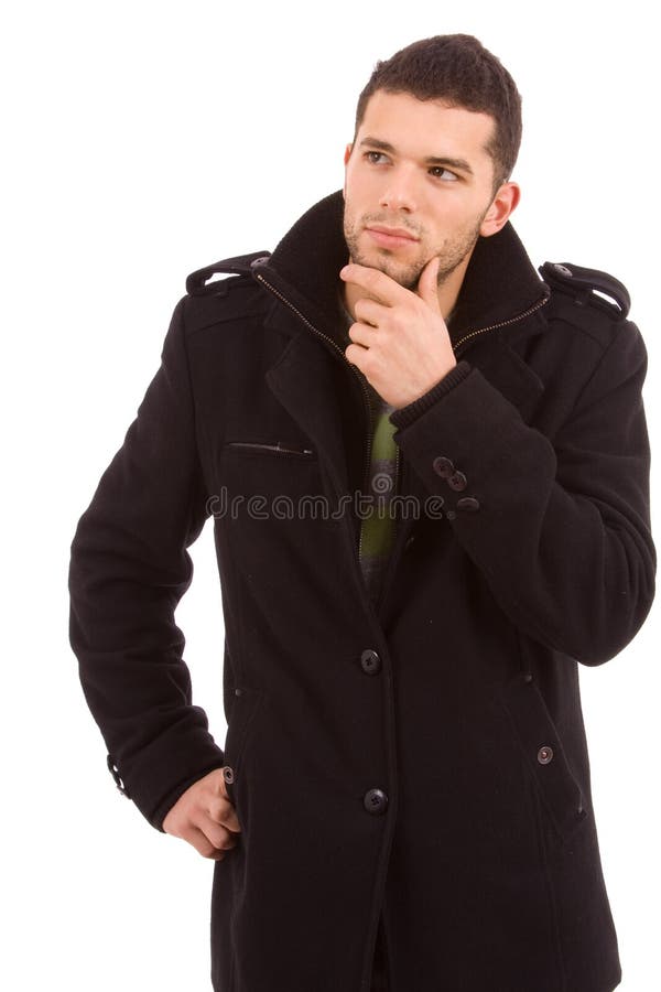 Young Man Portrait with Thinking Expression Stock Photo - Image of face ...