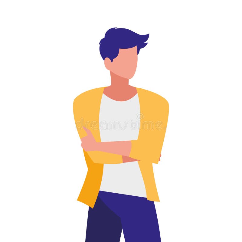 Young Man with Pose of Modeling Stock Illustration - Illustration of ...