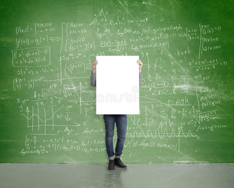 Young man with poster stock image. Image of plan, development - 36185563