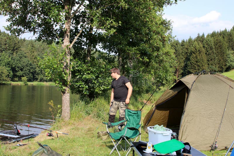Young Man Practicing Survival Training Stock Image - Image of male ...