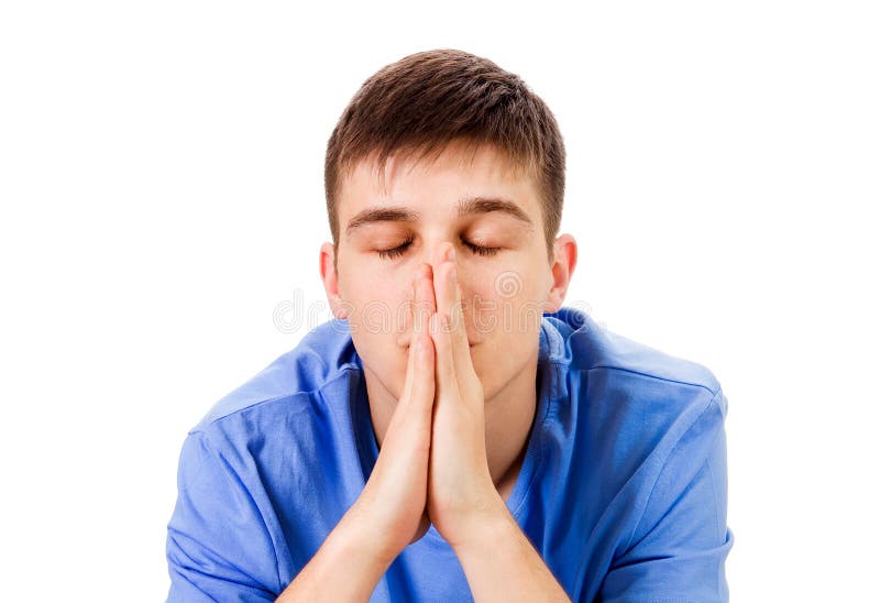 Young Man praying stock image. Image of christianity - 150699237