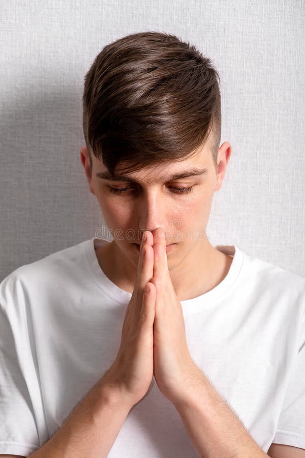 Young Man Praying stock image. Image of lifestyle, prayer - 186212789