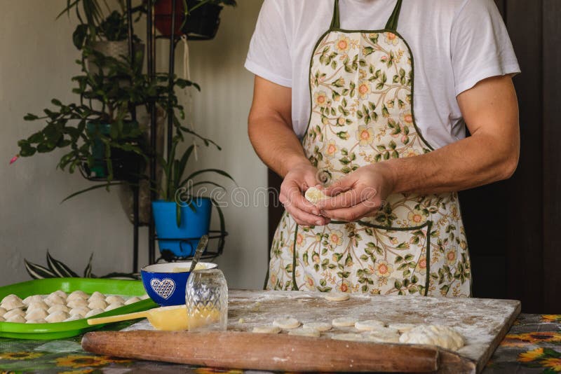 Young Man Prepares Homemade Dumplings for Dinner Stock Photo - Image of ...