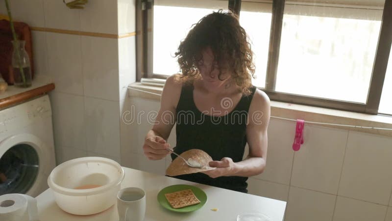 Spreading Cream Cheese on Cracker Stock Video - Video of food, bite ...