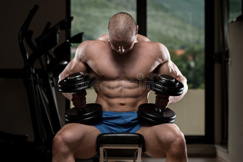 Young Man Preparing Himself for Work Out Stock Photo - Image of build ...