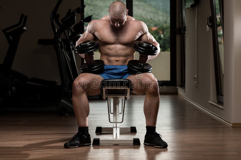 Young Man Preparing Himself for Work Out Stock Image - Image of male ...