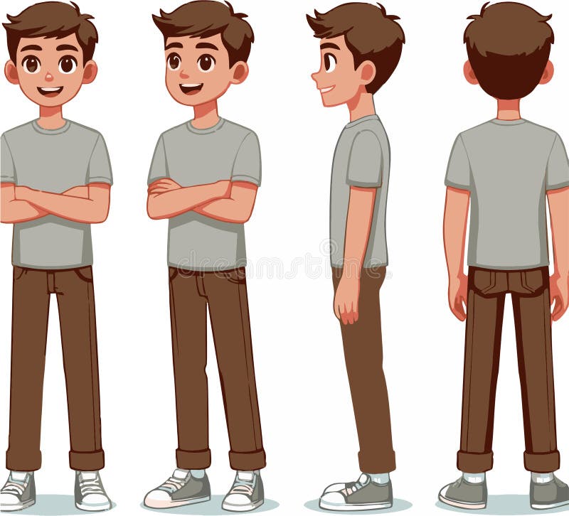 A Young Man is Presented in a Cartoon Vector Illustration, Showcasing ...