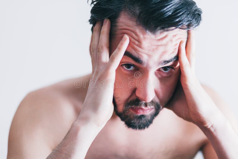 Young man with a problem stock image. Image of pensive - 88602577