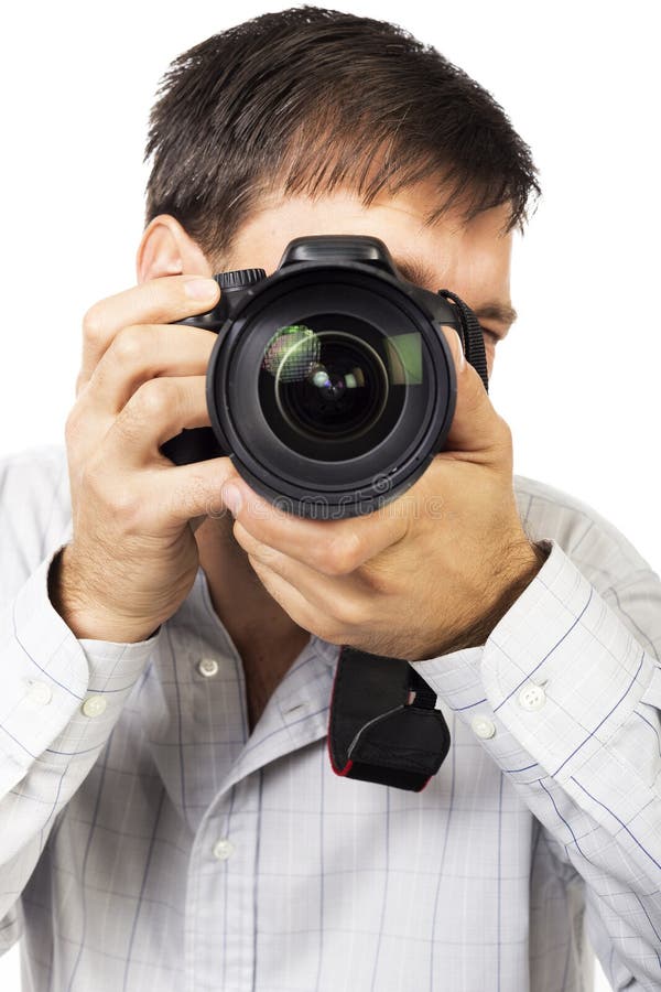 Young Man with Professional Camera Stock Photo - Image of equipment ...