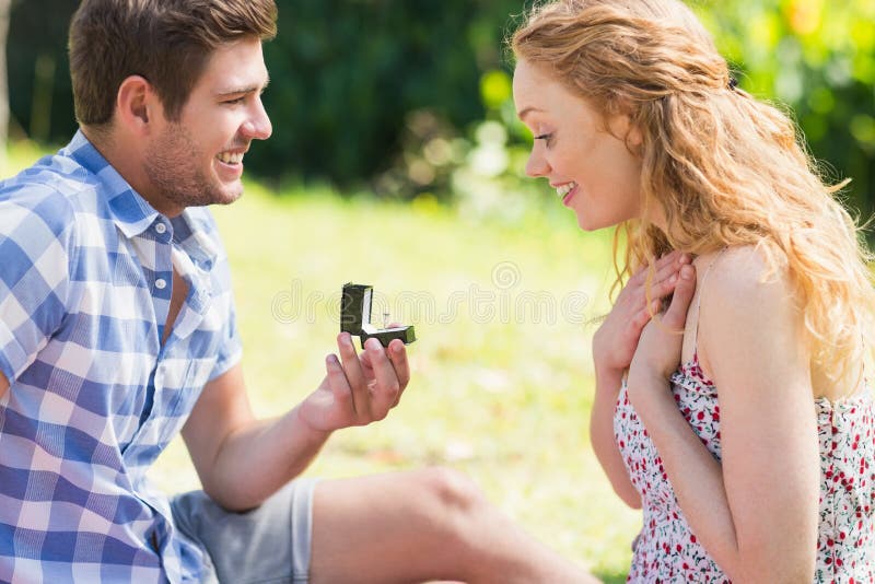 Young Man Propose To Girlfriend Stock Image - Image of love, people ...