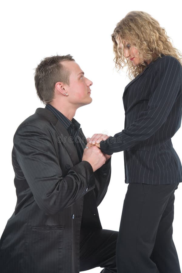 Young man proposing stock image. Image of caring, female - 5027901