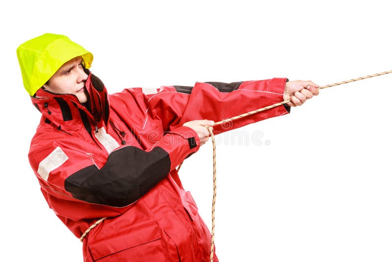Young man pulling a rope stock photo. Image of firefighter - 169983518