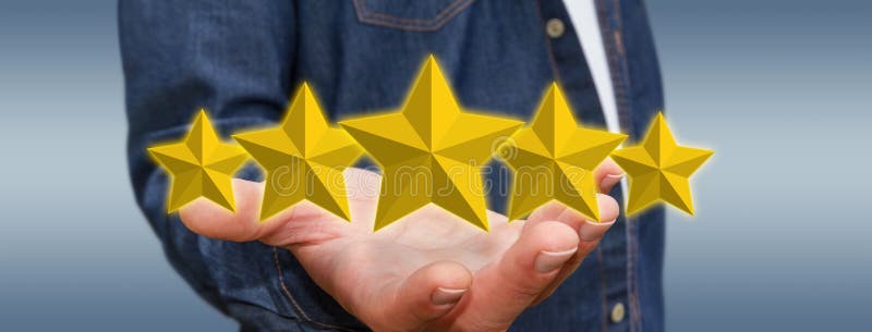 Young man rating stars stock illustration. Illustration of ...