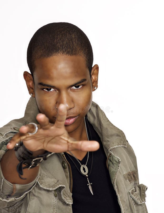 Young man reaching out. stock image. Image of expression - 18045435