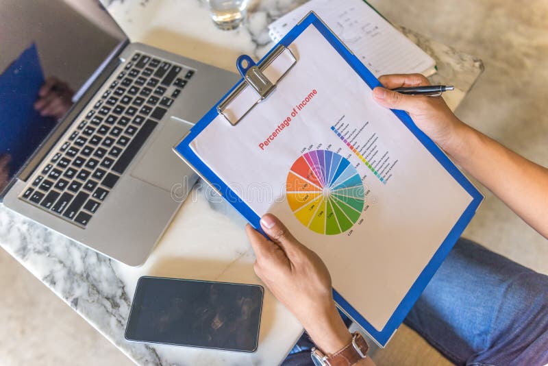 Young Man Reading Data on the Document Stock Image - Image of person ...