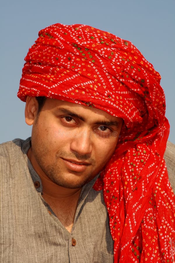 Young man with red turban stock image. Image of diversity - 6933059