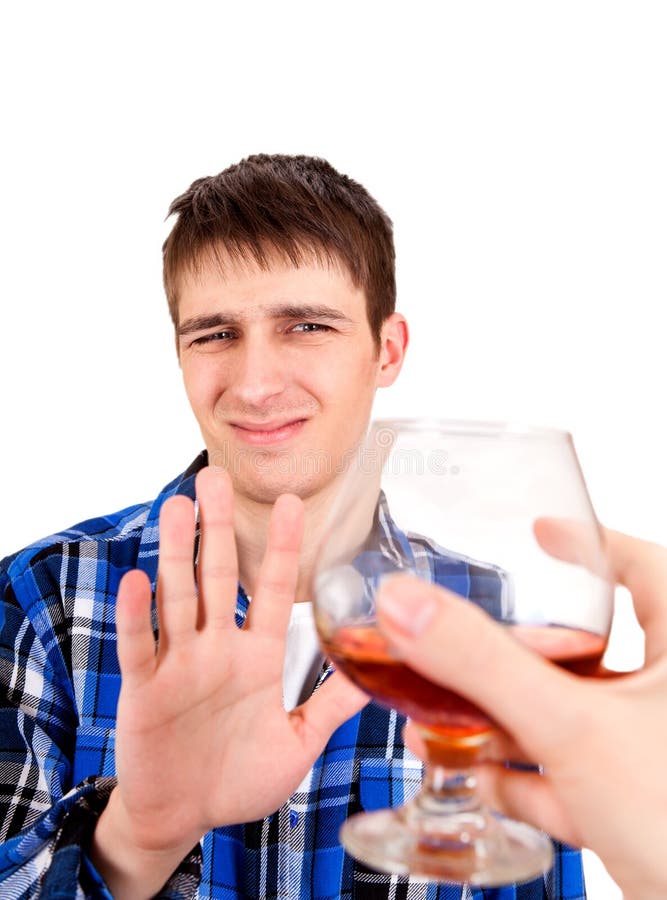 Young Man Refuse an Alcohol Stock Photo - Image of offer, liquor: 91975228