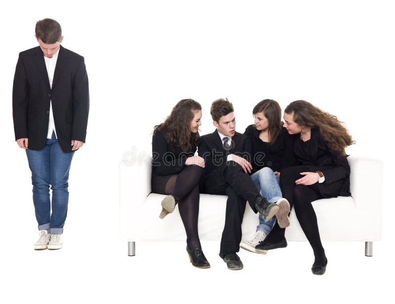 Young Man Rejected from the Group Stock Photo - Image of leisure ...