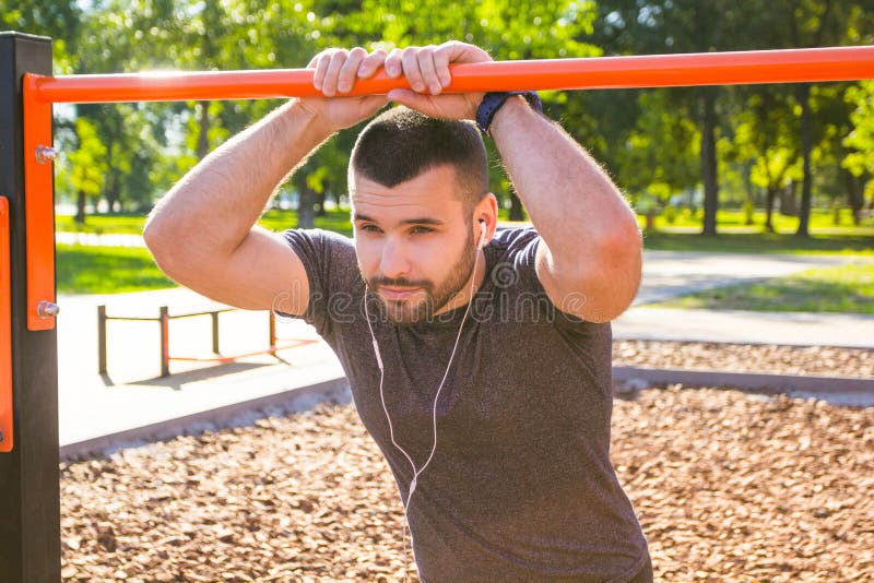 A Young Man is Resting after Sports Stock Image - Image of active ...