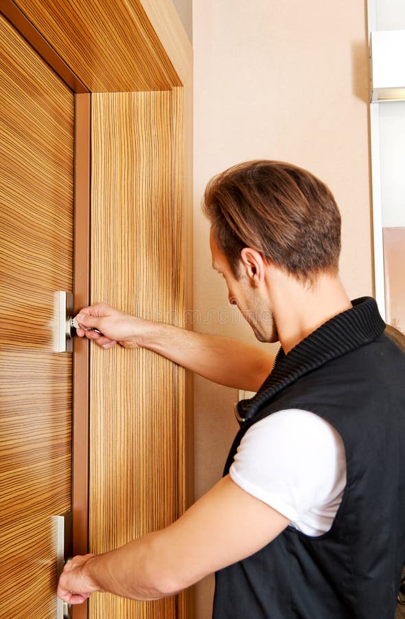 Young Man Returning or Going Out from Home Stock Photo - Image of ...