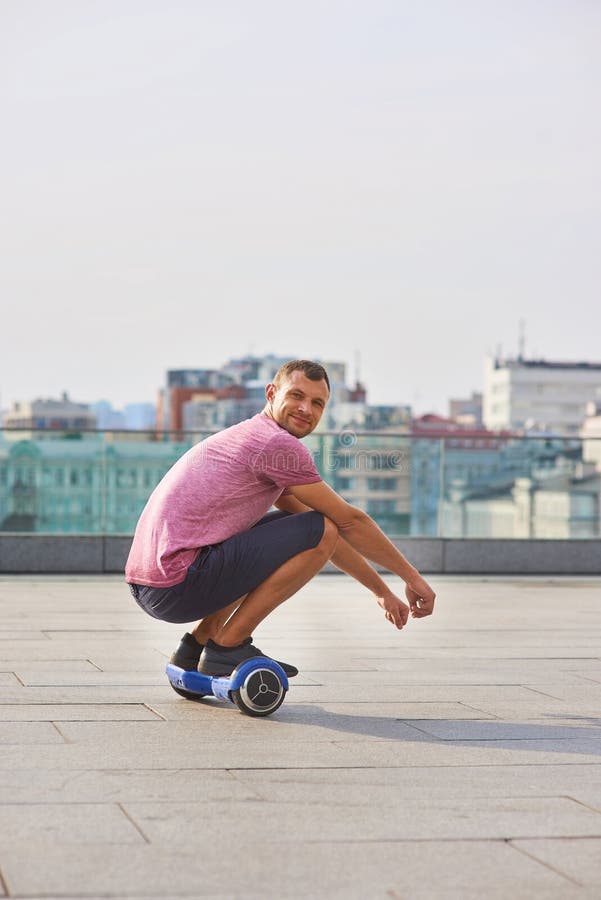 Young Man Riding Hoverboard. Stock Image - Image of board, invention ...