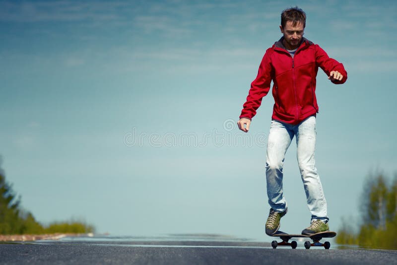 Young Man Riding the Skateboard Stock Photo - Image of full, rider ...