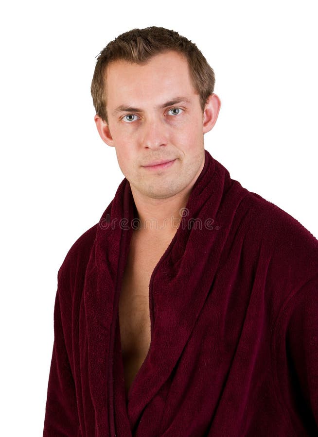 Young man in robe stock image. Image of skin, face, natural - 28927495