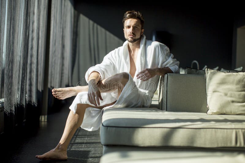 Young Man in Room at Morning Stock Photo - Image of lifestyle ...