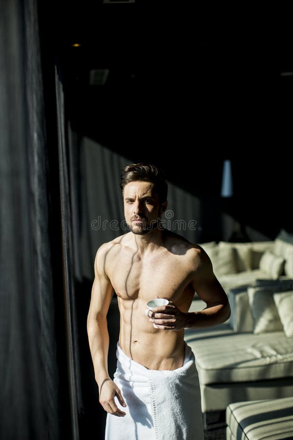 Young Man in Room at Morning Stock Image - Image of caucasian ...